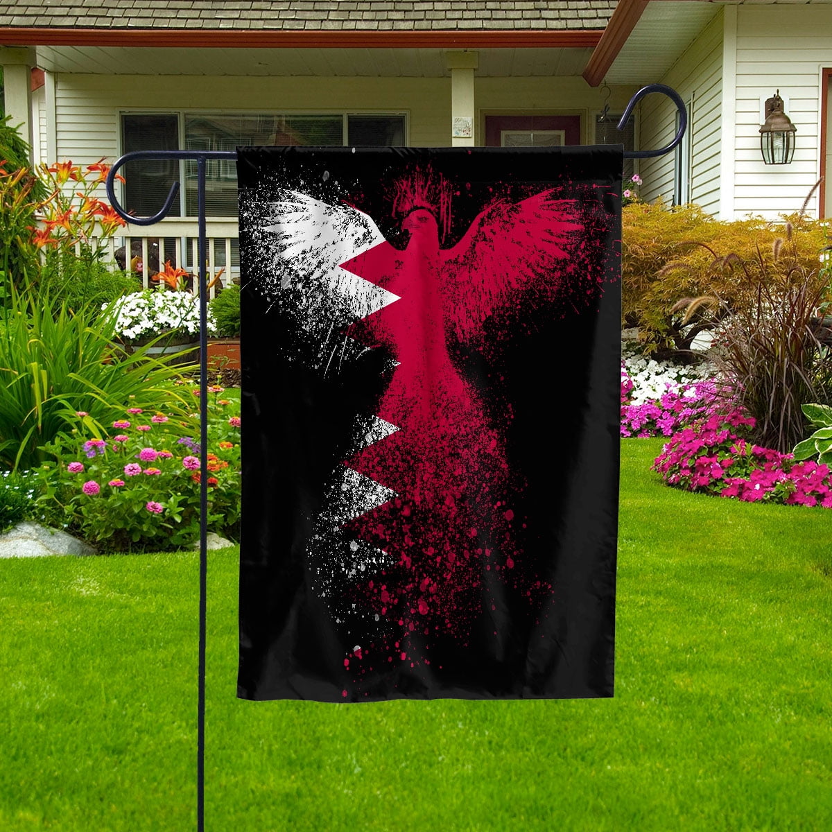 Bahrain Flag With Eagle Painting - Proud Bahrain Garden Flag (11.5x17.5 ...