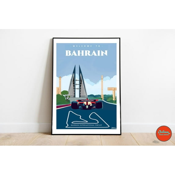 Bahrain Grand Prix : Formula One F1 Art Print #2437, Unframed Canvas ...