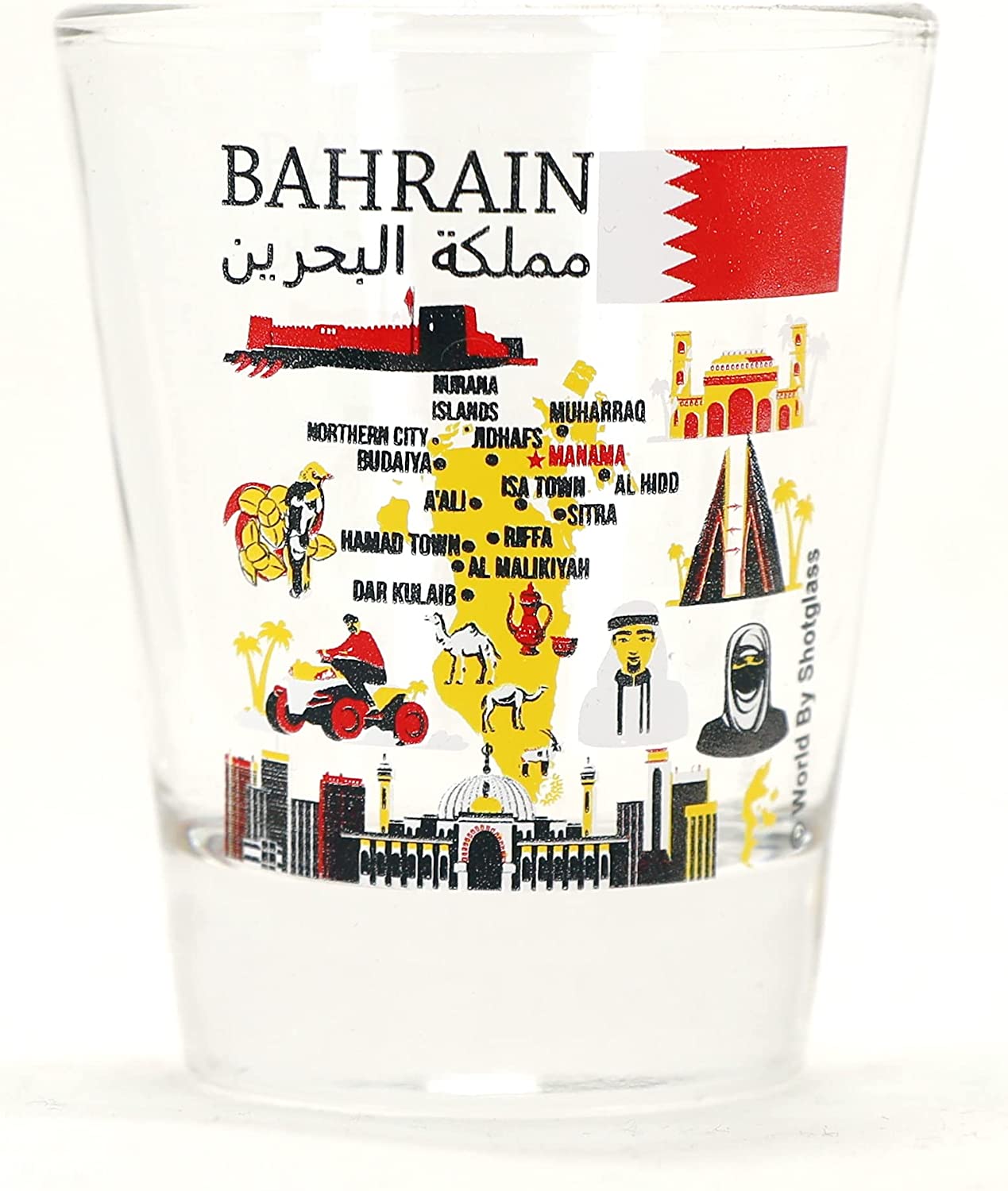 Bahrain Landmarks and Icons Collage Shot Glass - Walmart.com