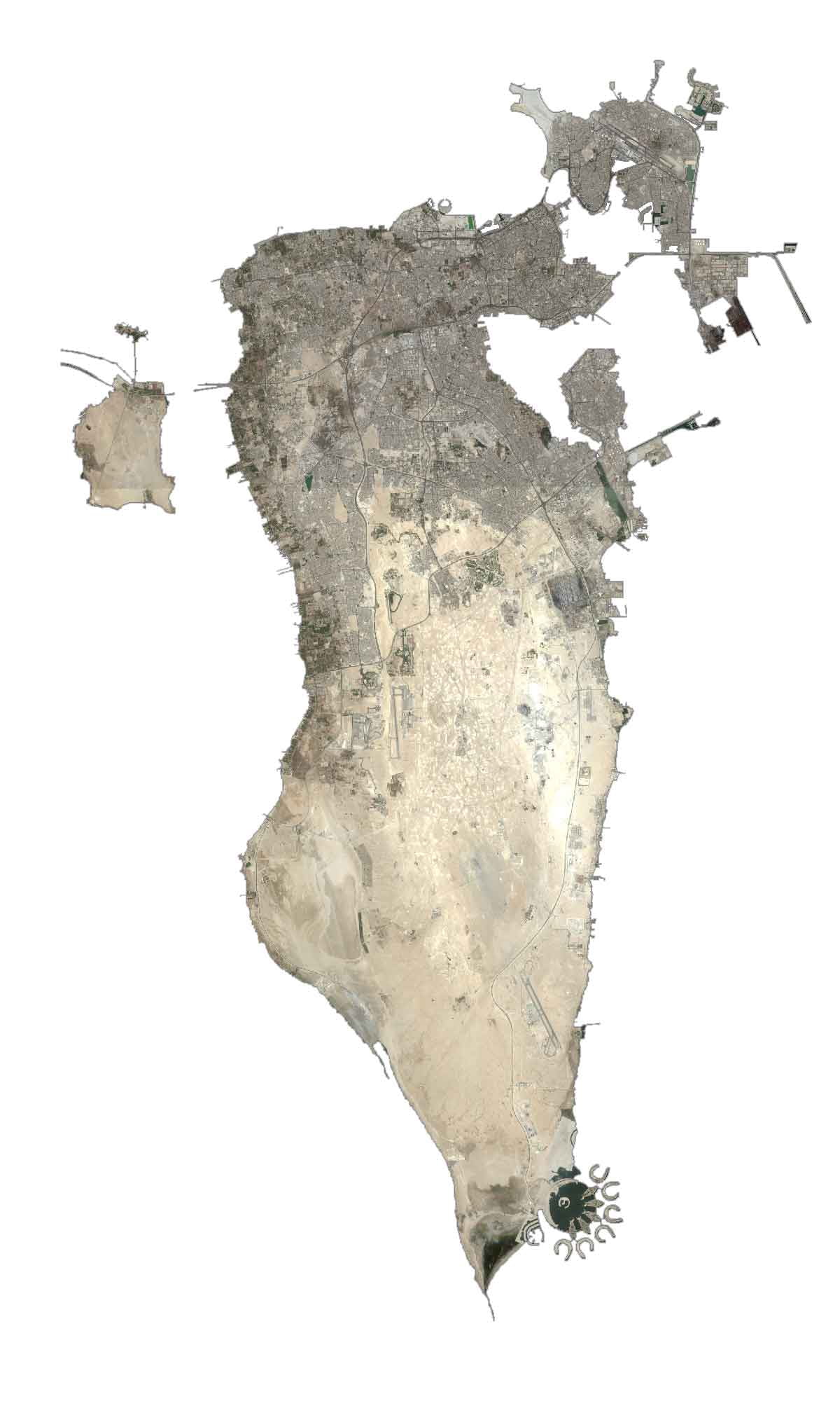 Bahrain Satellite Map GLOSSY POSTER PICTURE PHOTO PRINT BANNER ...