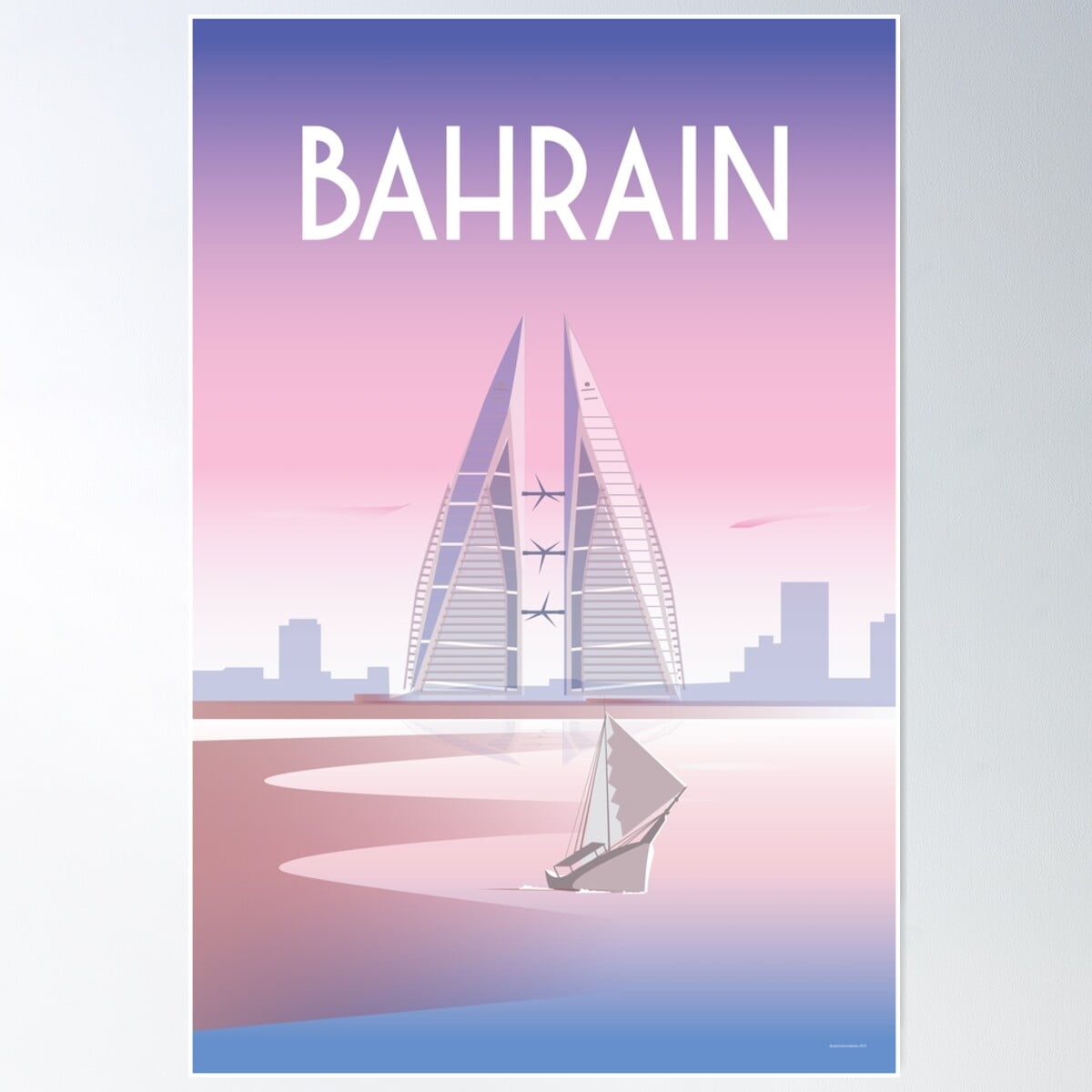 Bahrain Travel Poster Middle East Poster Wall Art, Modern Wall Decor ...