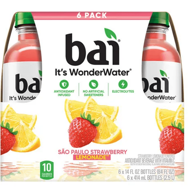 Bai Antioxidant Infused Sao Paulo Strawberry Flavored Water, 14 fl oz ...