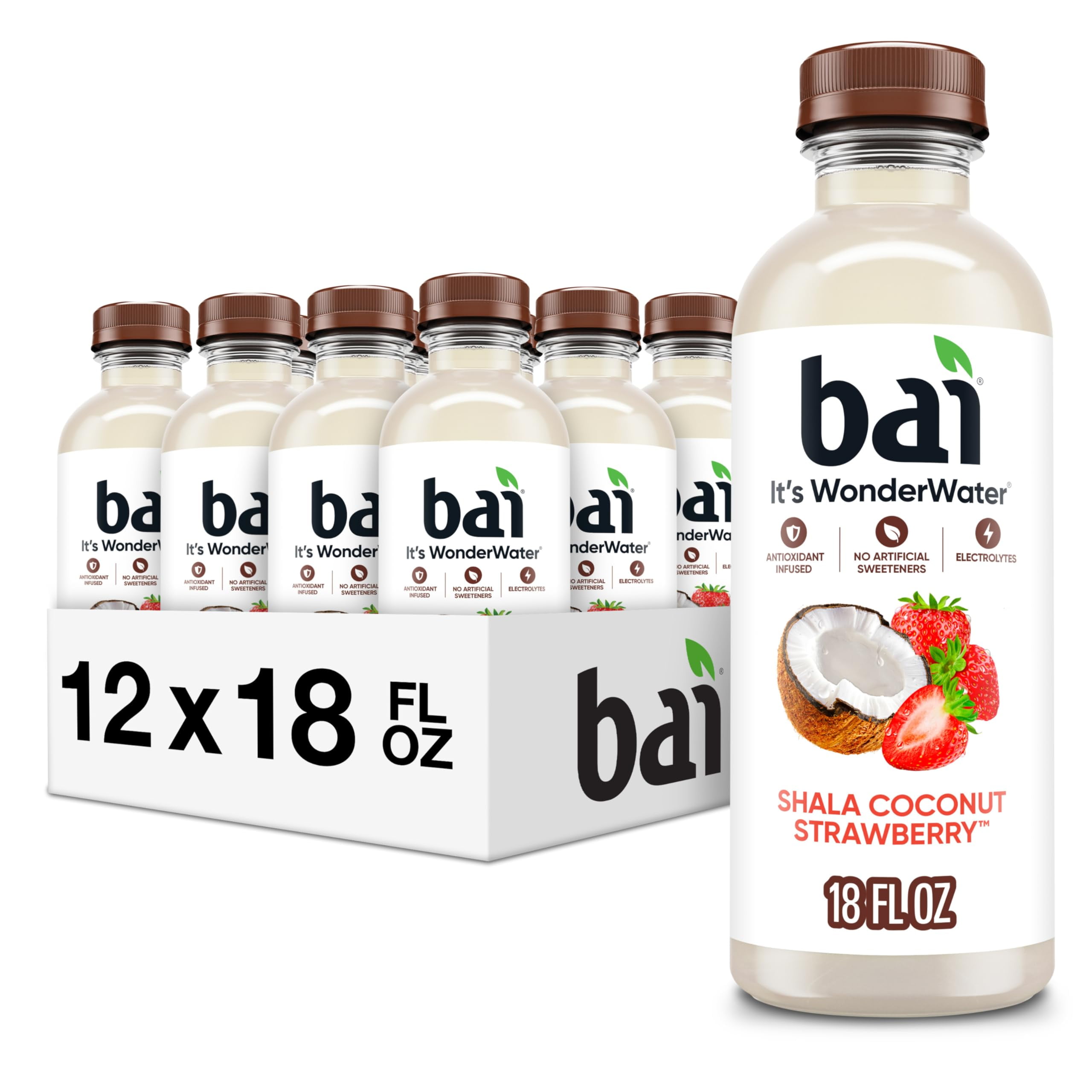 Bai Antioxidant Infused Water Beverage, Shala Coconut Strawberry, with ...