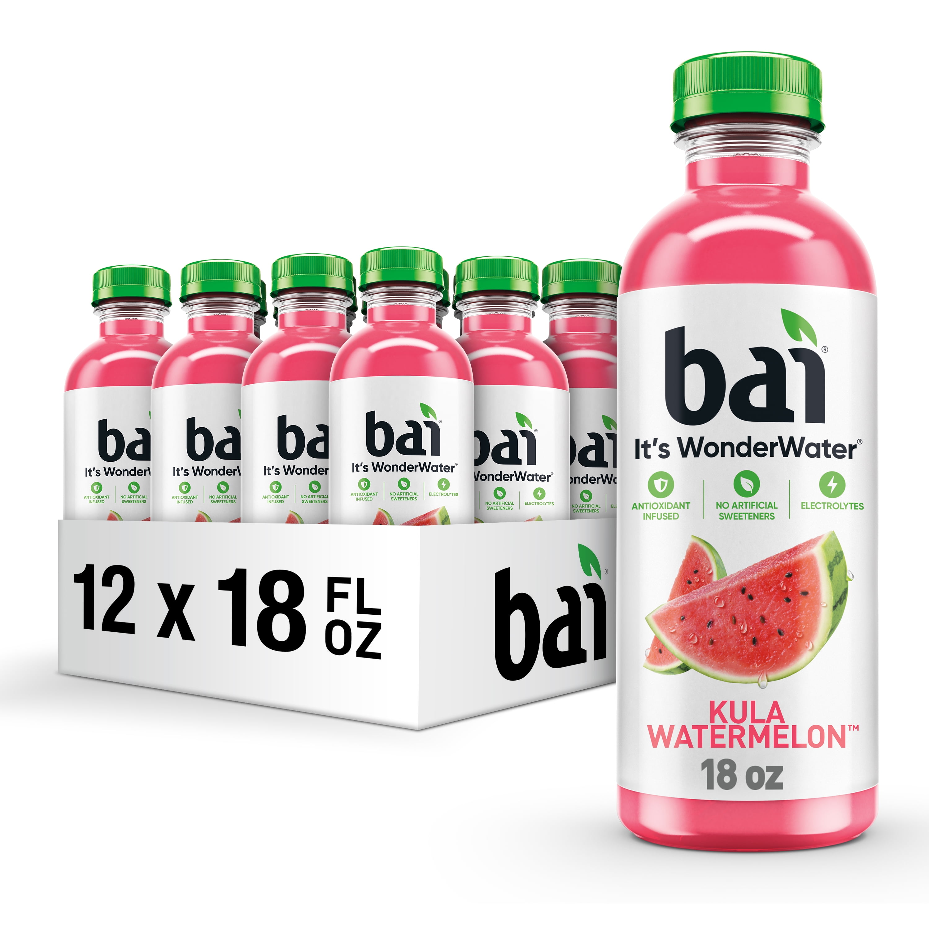 Bai Kula Watermelon Antioxidant Infused Water Beverage, 18 fl oz, 12 ...