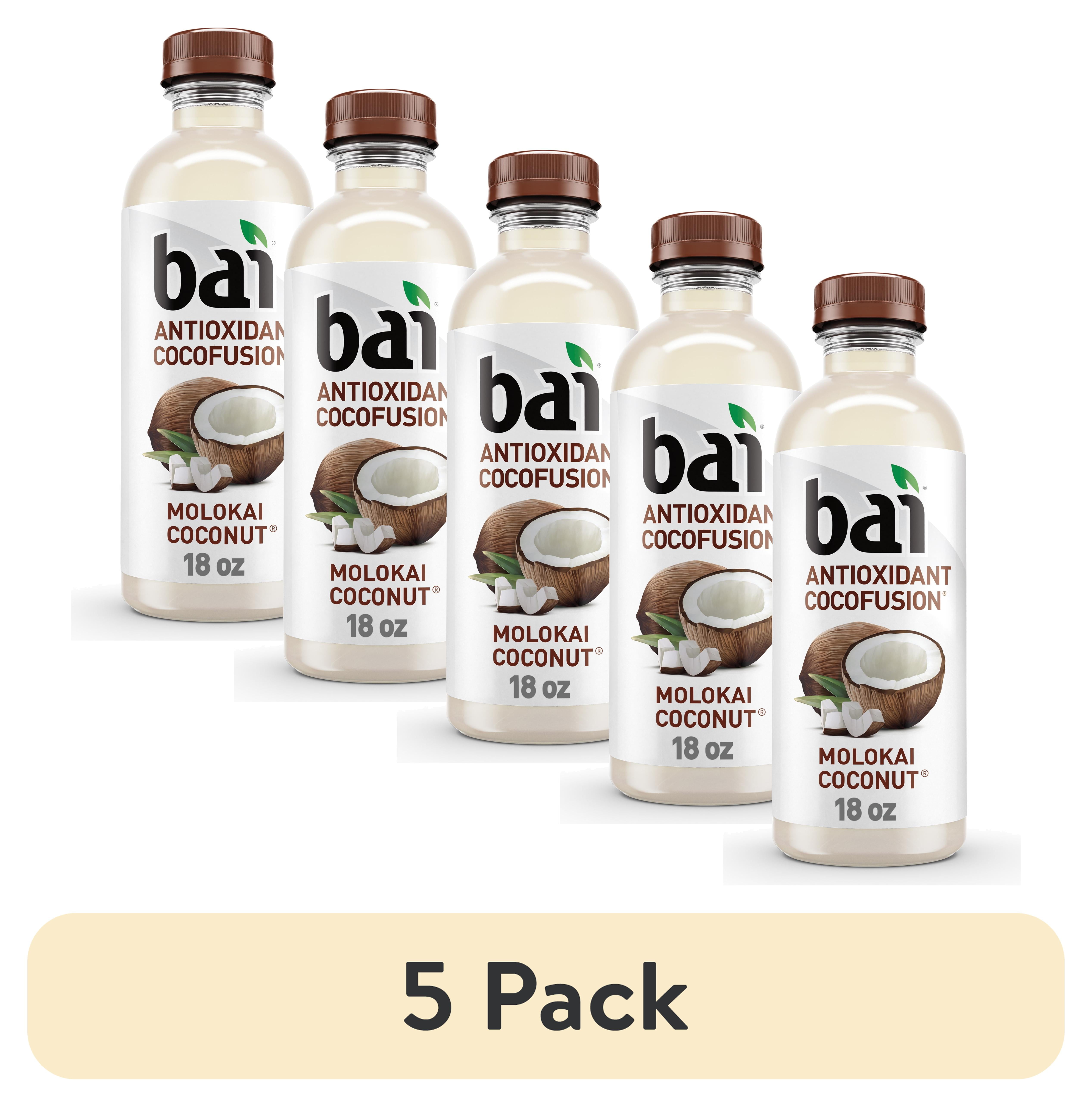 (5 pack) Bai Molokai Coconut Antioxidant Infused Flavored Water, 18 fl oz, Bottle - Walmart.com