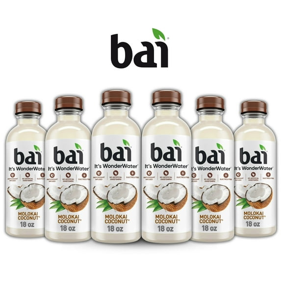Bai Molokai Coconut Antioxidant Infused Water Beverage, 18 fl oz (6 ...