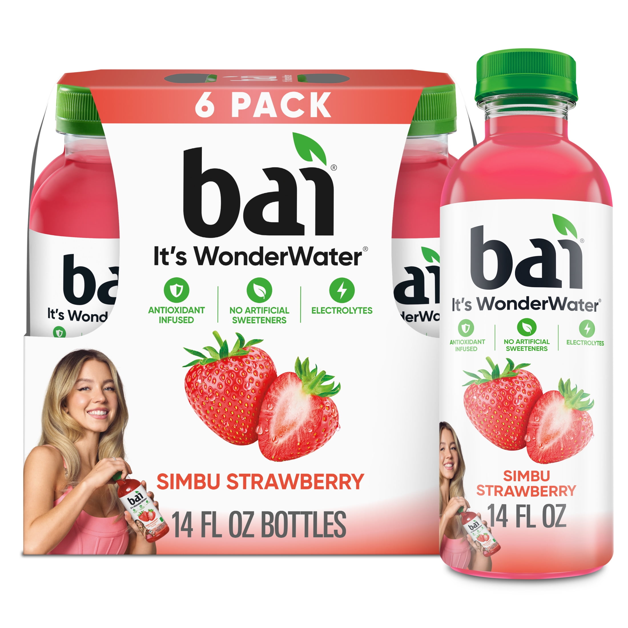 Bai Simbu Strawberry Antioxidant Infused Water Beverage, 14 fl oz, 6 ...