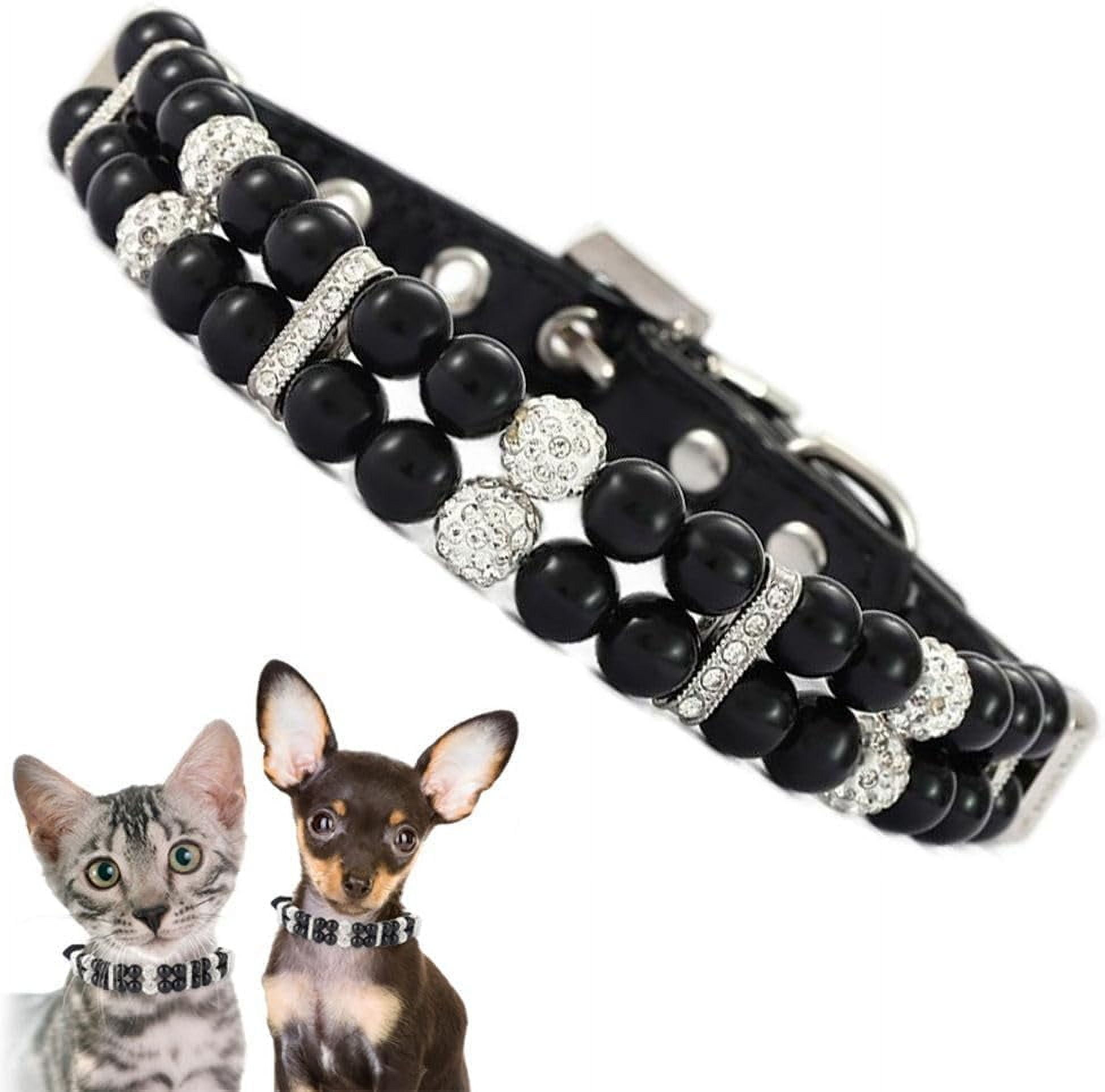 Bai Xin Shuo white pearl dog collar, magnificent crystal shining pearl ...