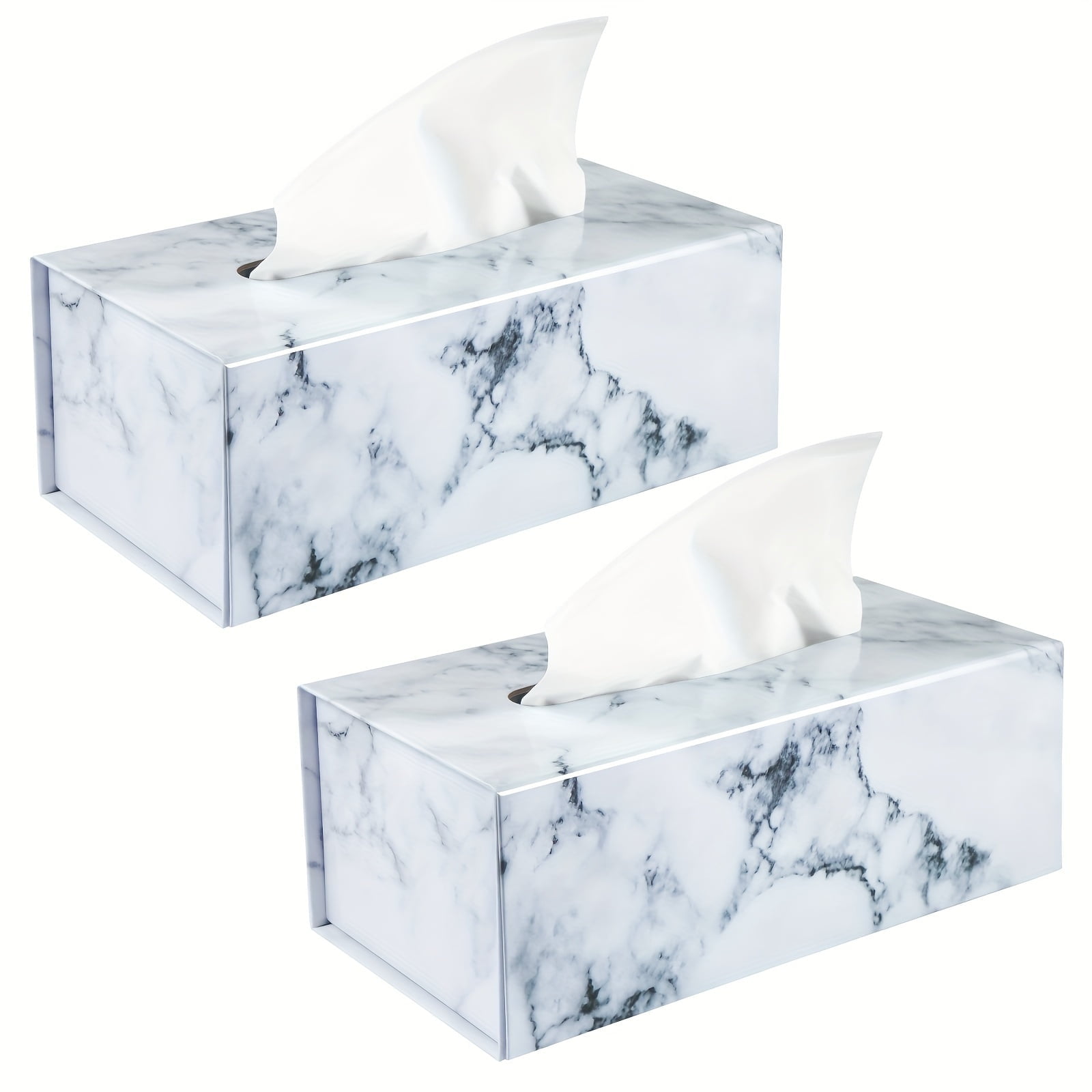 BaiTrend Marble Pattern Tissue Box Cover Rectangular Facial Holder For ...
