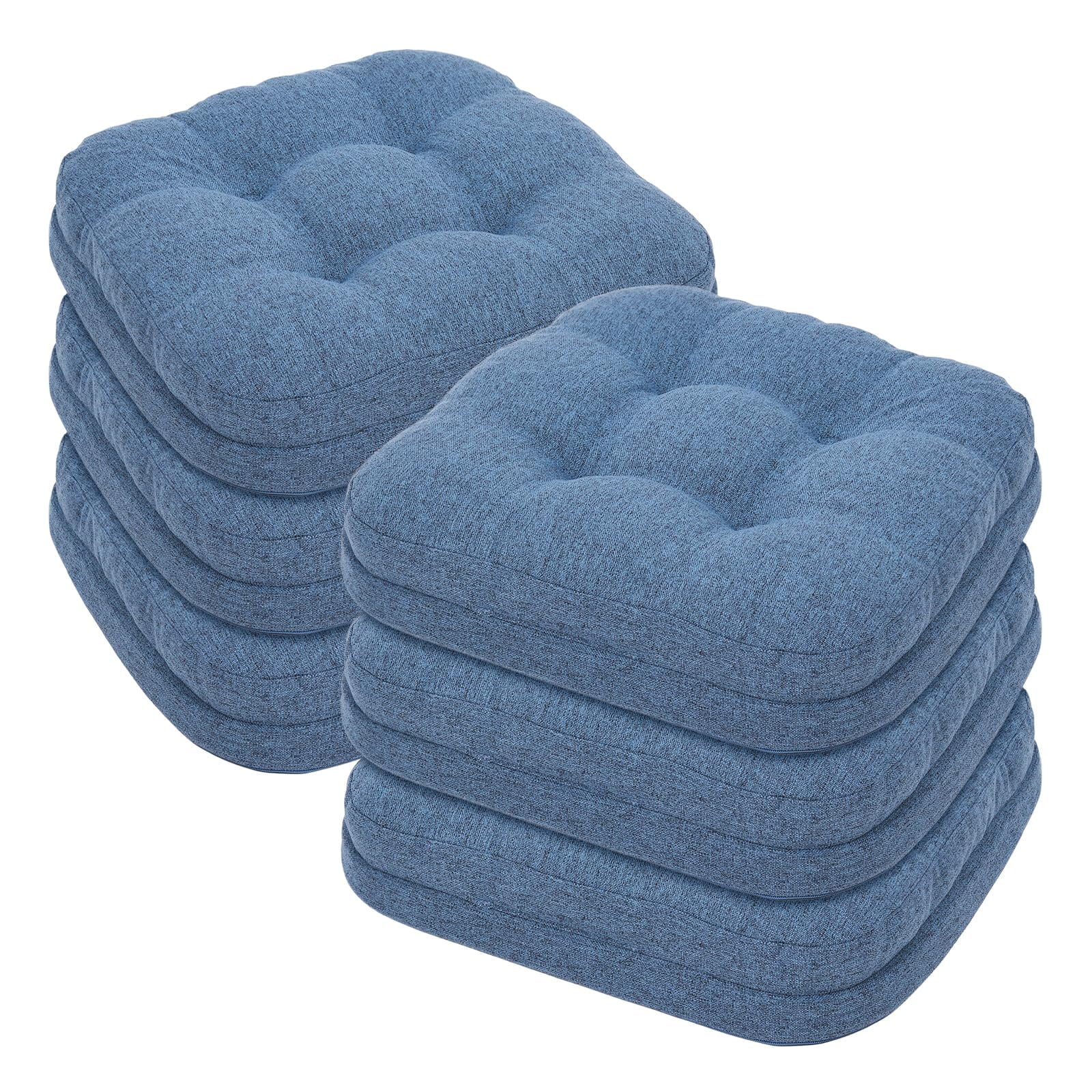 Baibu Chair Cushions, Dual-Layer with Memory Foam Fulfillment, Navy ...
