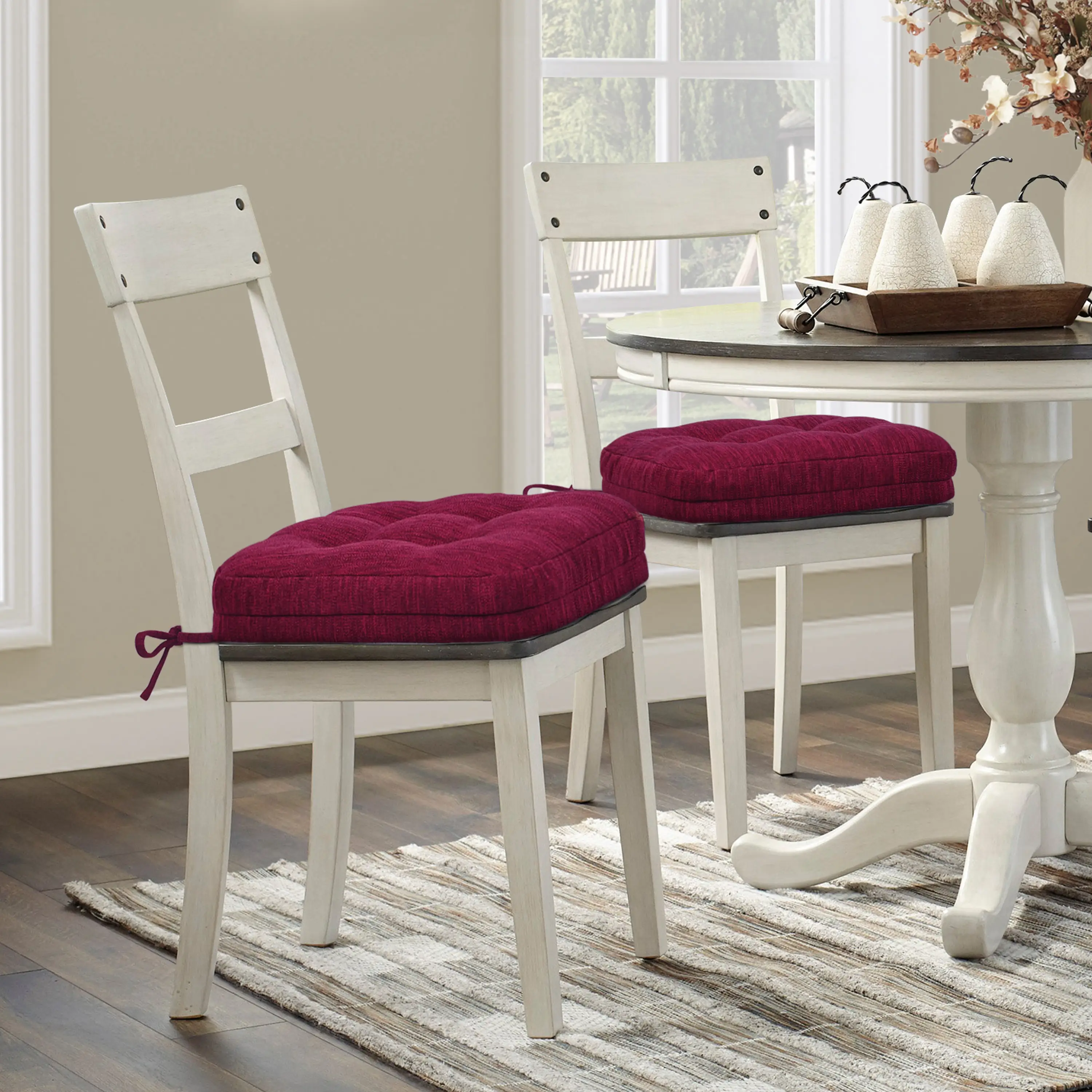 Baibu Memory Foam Chair Cushions, Dual Layer Dining Chair Seat Pads ...
