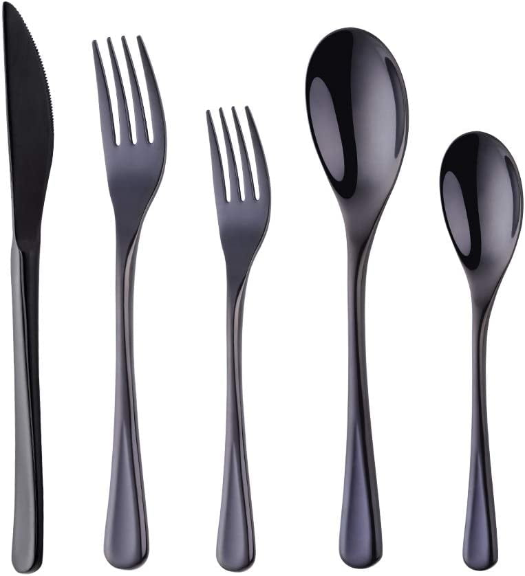Baikai Heavy-duty Dinerware Silverware Set, 20 Pieces Flatware Cultery ...