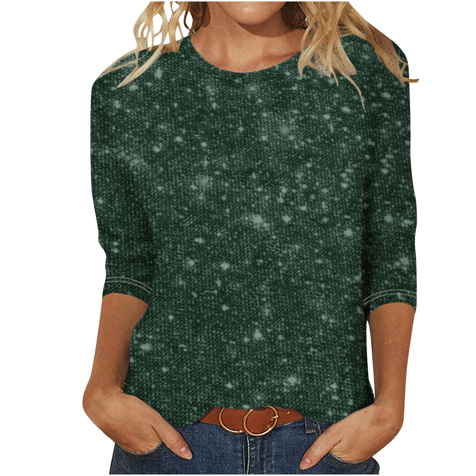 Baikeli Deals Of The Day Today Only Womens 2024 Summer Tops 3 4 Sleeve