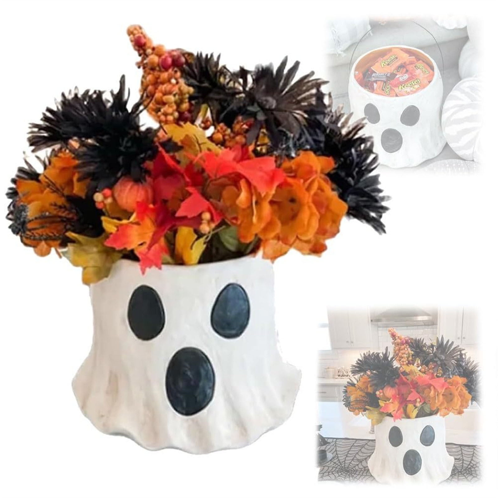 Baikk Ghost Bucket Vase, Cutest Ghost Bucket Halloween, Ghost Vase Gift ...