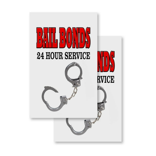 Bail Bonds (2-PACK) 24" x 36" Vinyl Decals | Sign Insert Peel & Stick ...