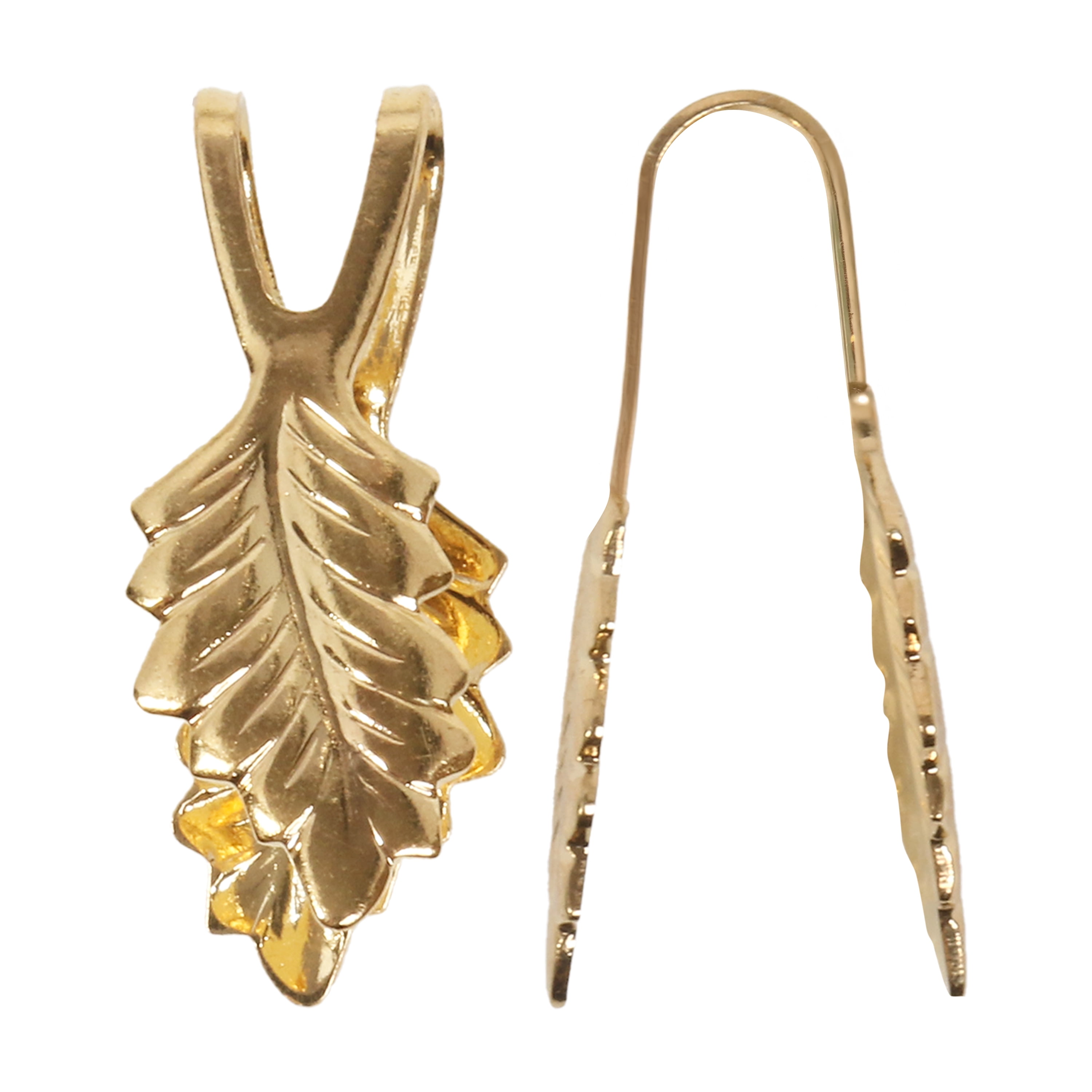 The Beadsmith Leaf-Shaped Bails - 0.35 x 0.7 Inches (9 x 19 mm) Glue-on ...