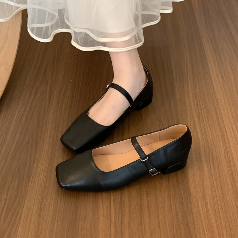 Bailamos 2024 New Women Velvet Flats Square Toe Shallow Soft Ballerina ...