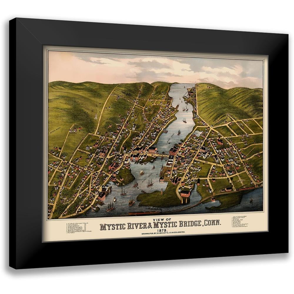 Bailey 14x12 Black Modern Framed Museum Art Print Titled - Mystic River ...