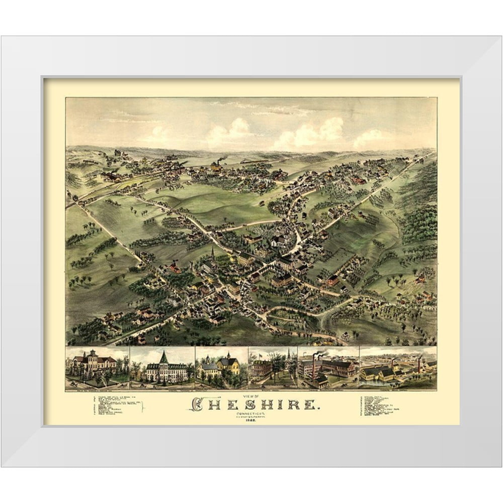 Bailey 17x15 White Modern Wood Framed Museum Art Print Titled - Cheshire Connecticut - Bailey ...