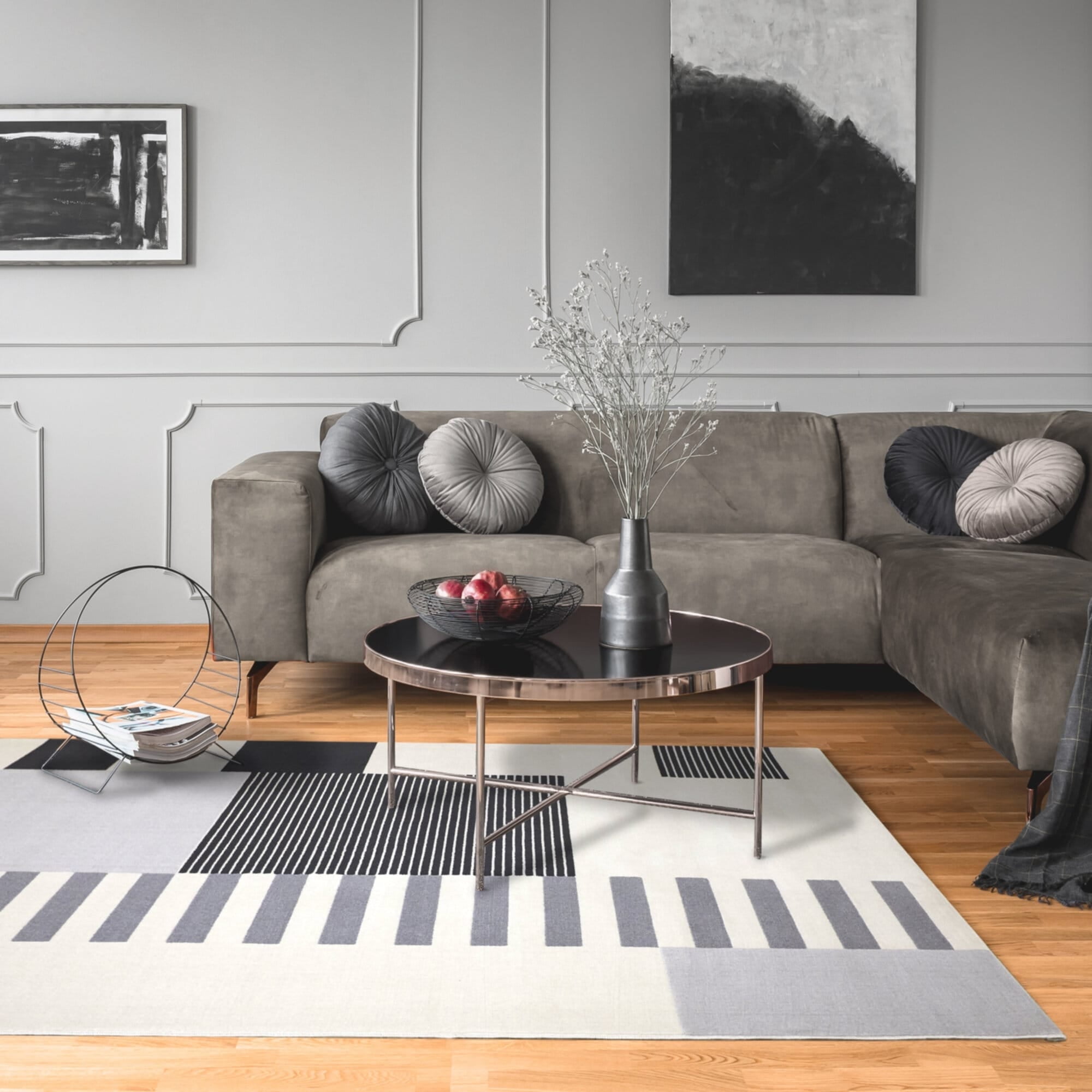 Bailey Modern Striped Area Rug - Walmart.com