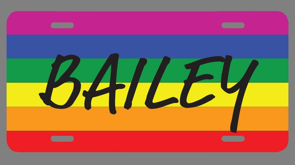 Bailey Name Pride Flag Style License Plate Tag Vanity Novelty Metal ...