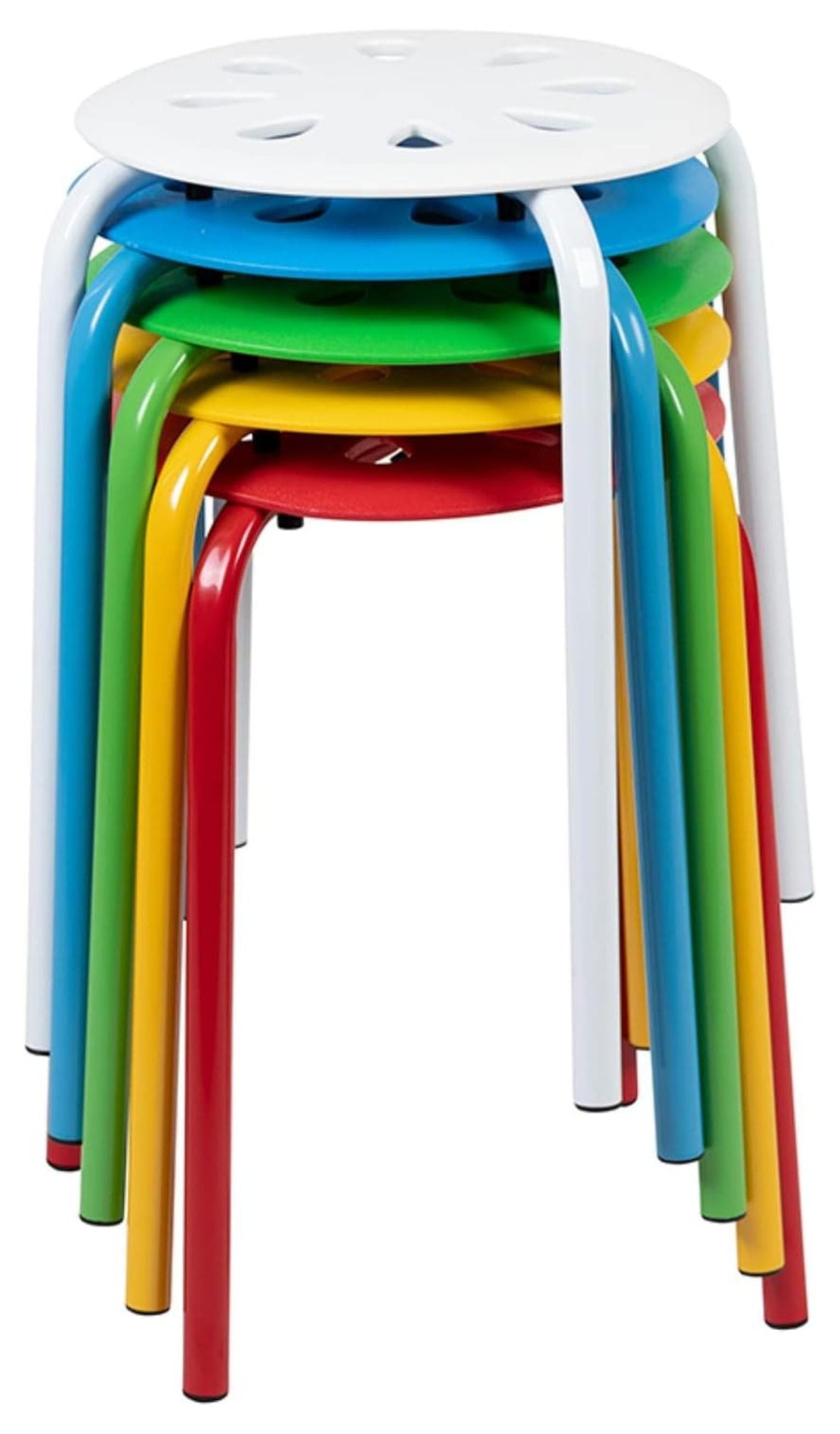 Bailey Plastic Nesting Stack Stools, 17.5" Height, Assorted Colors (5 ...