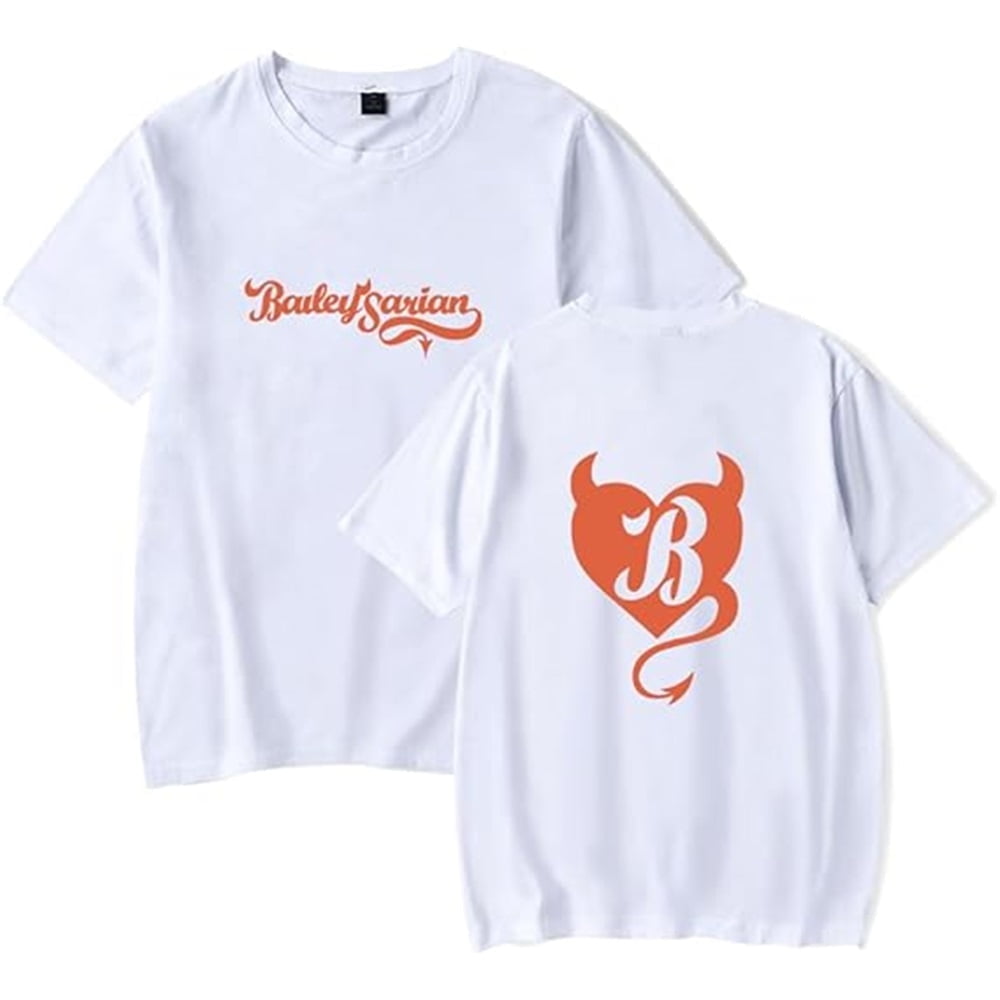 Bailey Sarian Logo Merch Men's and women's pure cotton short sleeved ...