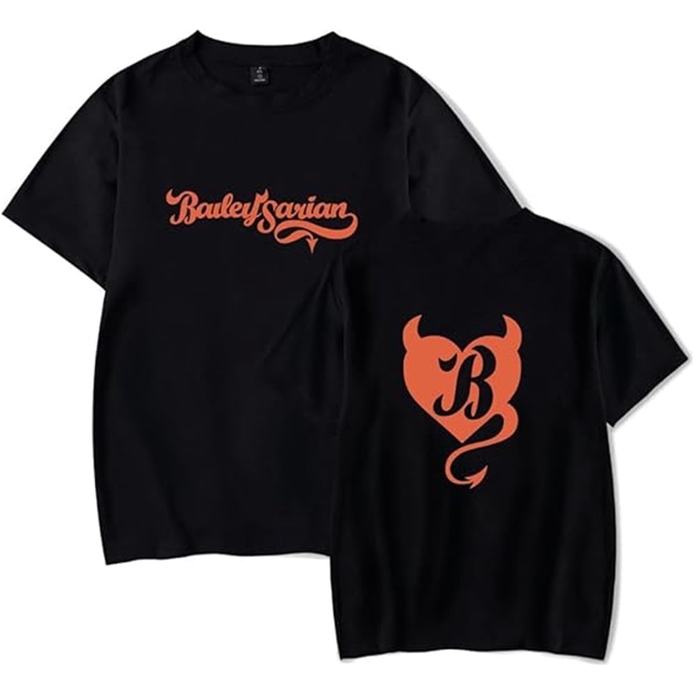 Bailey Sarian Logo Merch Men's and women's pure cotton short sleeved ...