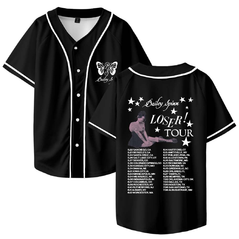 Bailey Spinn Loser Tour 2025 Merch Baseball Jersey V-Neck Shirt Women ...