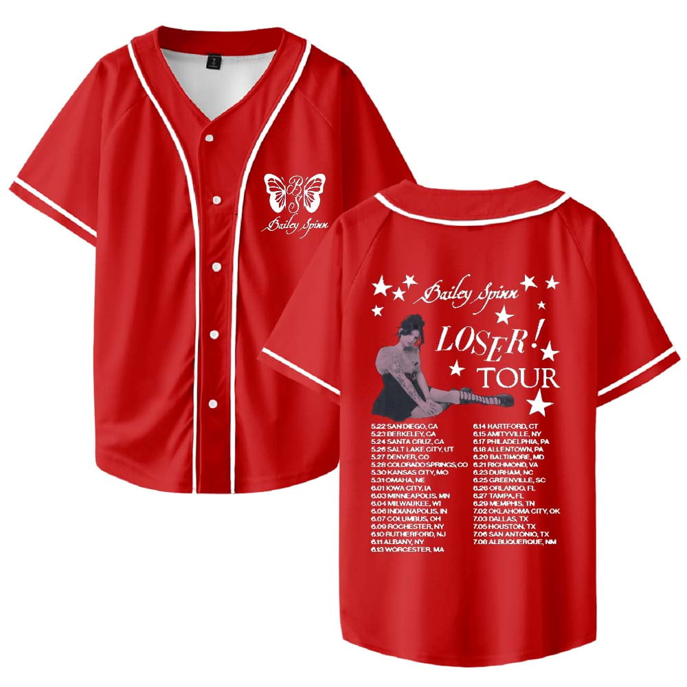 Bailey Spinn Loser Tour 2025 Merch Baseball Jersey V-Neck Shirt Women ...