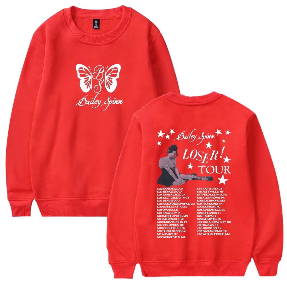 Bailey Spinn Loser Tour 2025 Merch Sweatshirt Women Men Casual Crewneck Long Sleeve Pullover ...