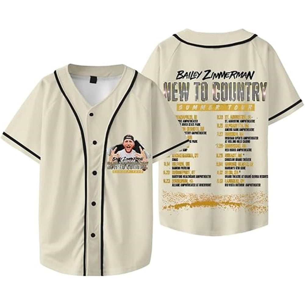 Bailey Zimmerman 2025 New To Country Tour Baseball Unisex Trendy Short ...
