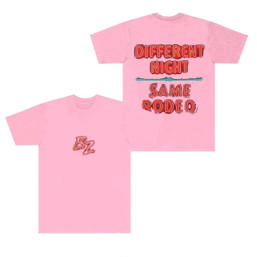 Bailey Zimmerman DNSR Neon Sign T-Shirts Different Night Same Rodeo Merch Women Men Short Sleeve ...