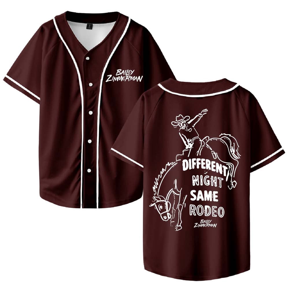 Bailey Zimmerman Different Night Same Rodeo Merch Baseball Jersey Shirt