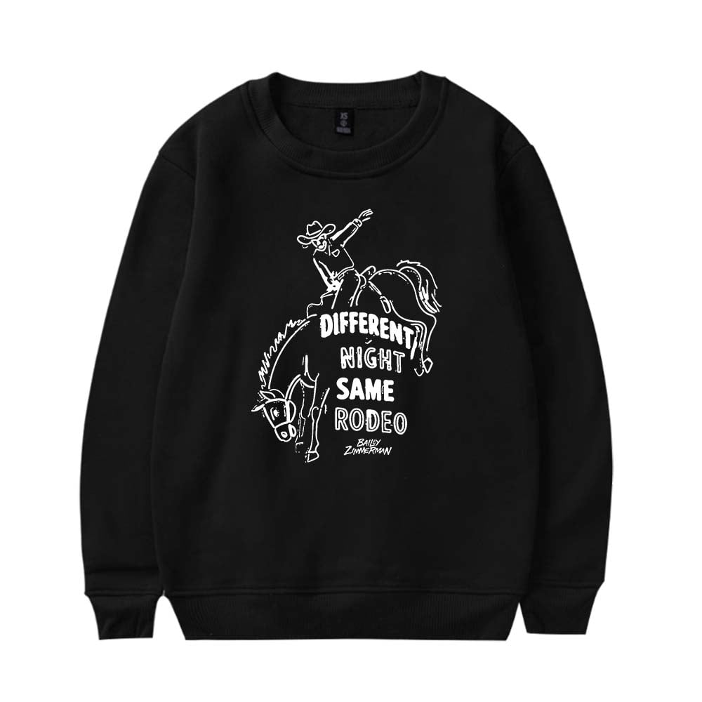 Bailey Zimmerman Different Night Same Rodeo Merch Sweatshirt Women Men ...