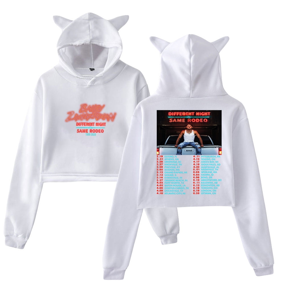 Bailey Zimmerman Different Night Same Rodeo Tour 2026 Hoodie Cat Ears ...