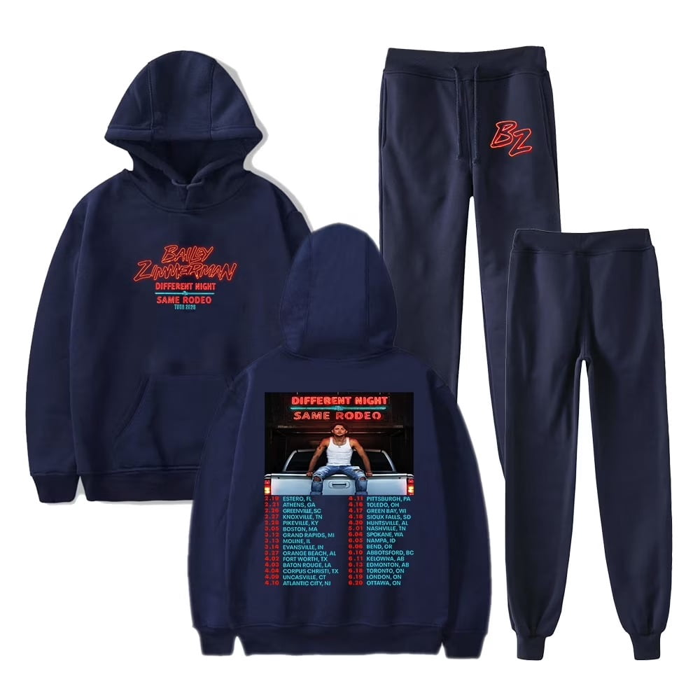 Bailey Zimmerman Different Night Same Rodeo Tour 2026 Print Hoodie ...