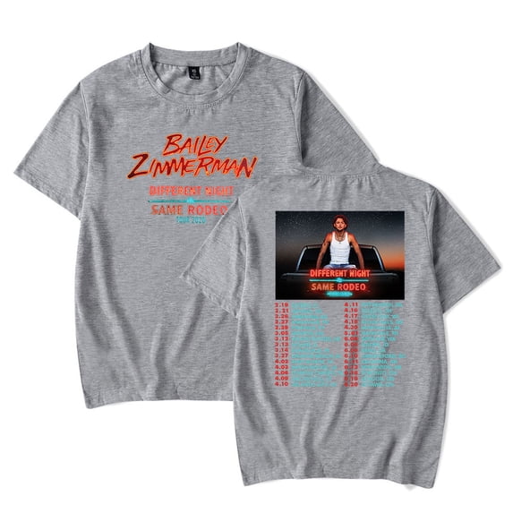 Bailey Zimmerman Different Night Same Rodeo Tour 2026 T-shirt Unisex ...