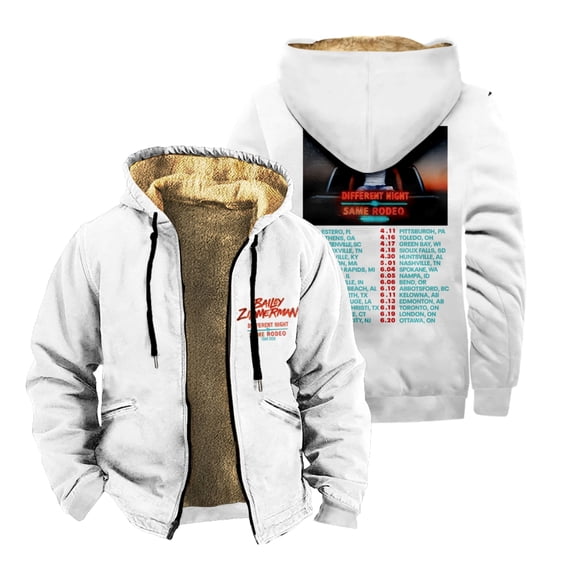 Bailey Zimmerman Different Night Same Rodeo Tour 2026 Zip Up Jacket ...