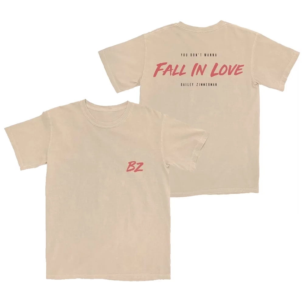 Bailey Zimmerman Fall In Love Merch T-shirt Short Sleeve Women Men ...