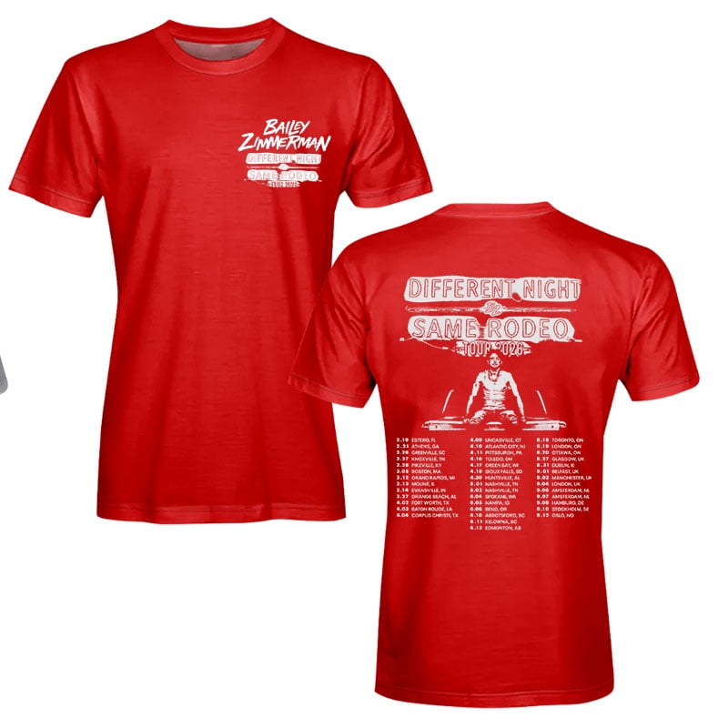 Bailey Zimmerman Merch 2026 Tour Jersey Sport T-shirt Summer Unisex ...