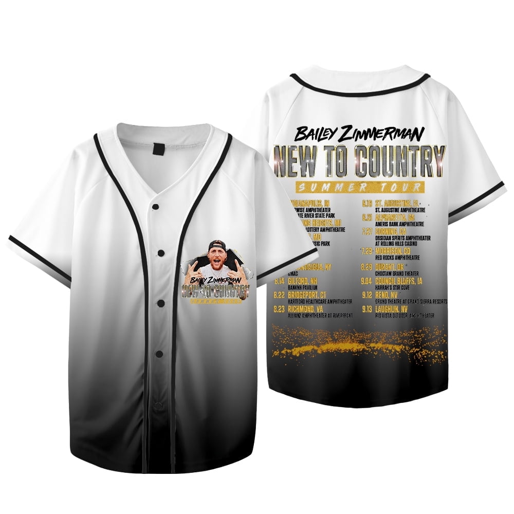 Bailey Zimmerman Merch Baseball Jersey V-neck Fashion Casual T-shirt ...