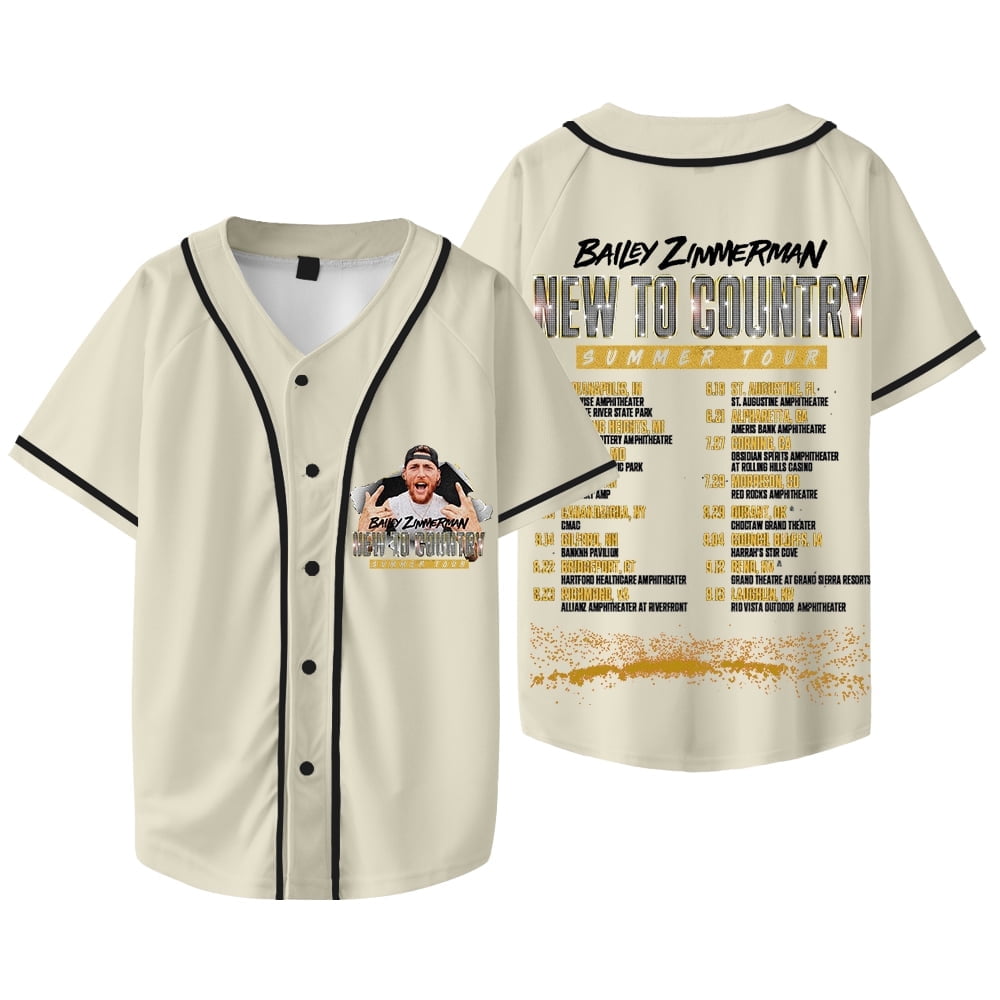 Bailey Zimmerman Merch Baseball Jersey V-neck Fashion Casual T-shirt ...