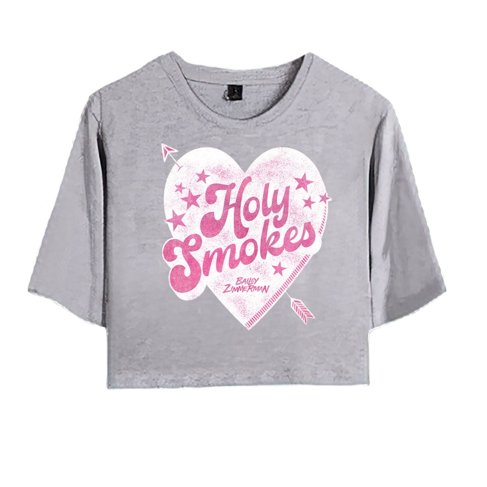 Bailey Zimmerman Merch Holy Smokes Heart T-Shirt For Women&Girls ...