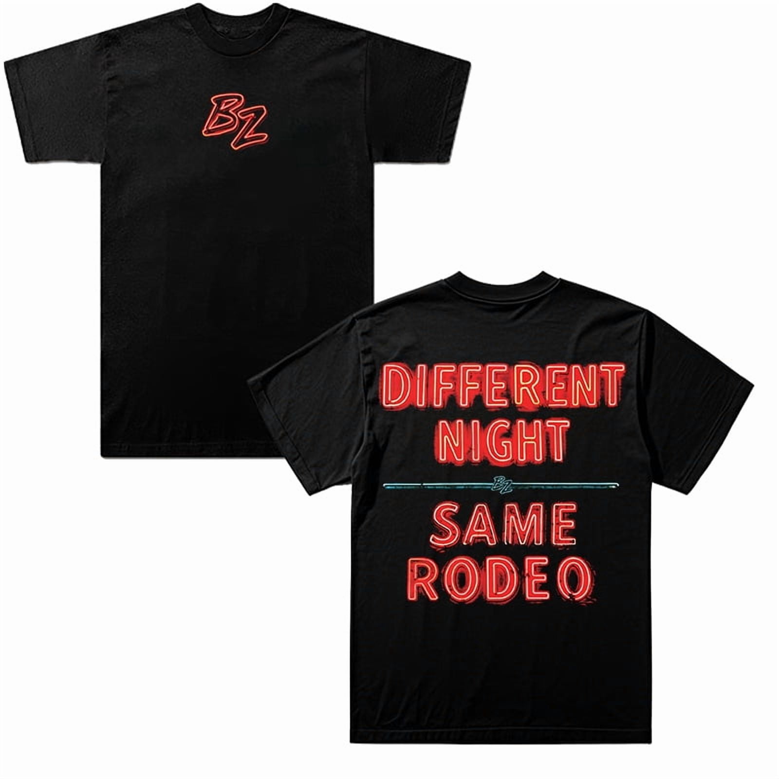 Bailey Zimmerman Merch Neon Sign Summer Unisex Short-sleeved T-shirt ...