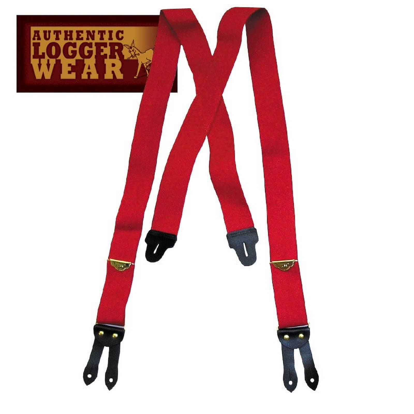 Bailey's Logger Wear Red Button Suspenders - Regular - Walmart.com