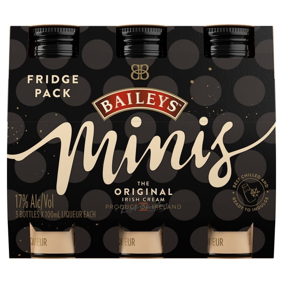 Baileys Irish Cream, Irish Cream Liqueur Minis, 100 ml, 3pk - Walmart.com