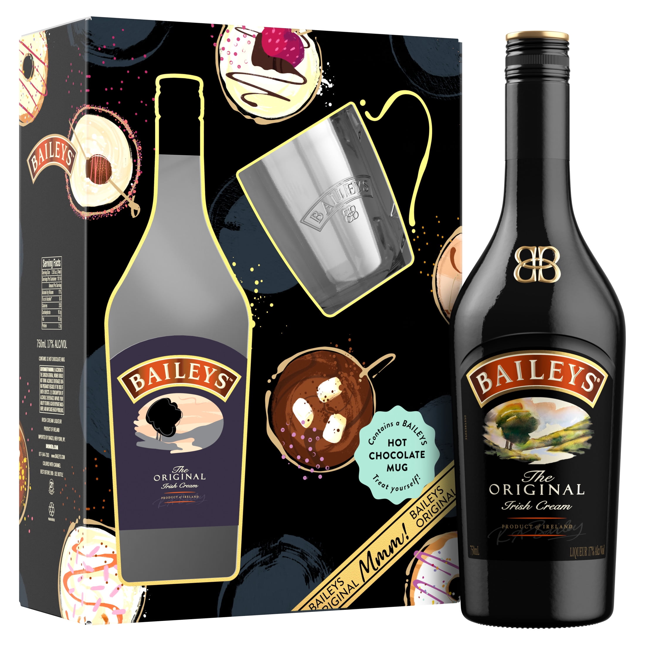 Baileys Original Irish Cream Liqueur, 750 ml Bottle with Branded Glass ...