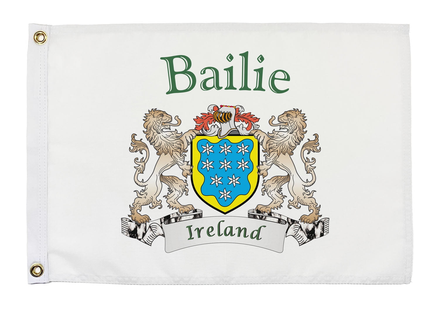 Bailie Irish Coat of Arms Small White Flag - 16"x10.5" inches - Walmart.com