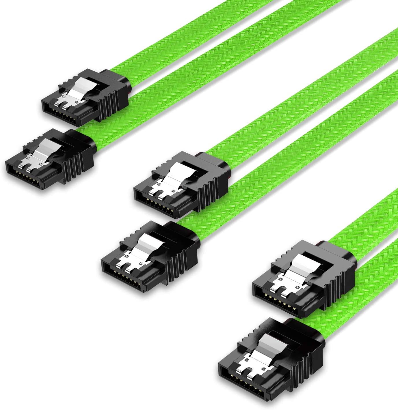Bailink 3 PACK SATA Cable III 3 Pack 90 Degree Straight to Right Angle ...